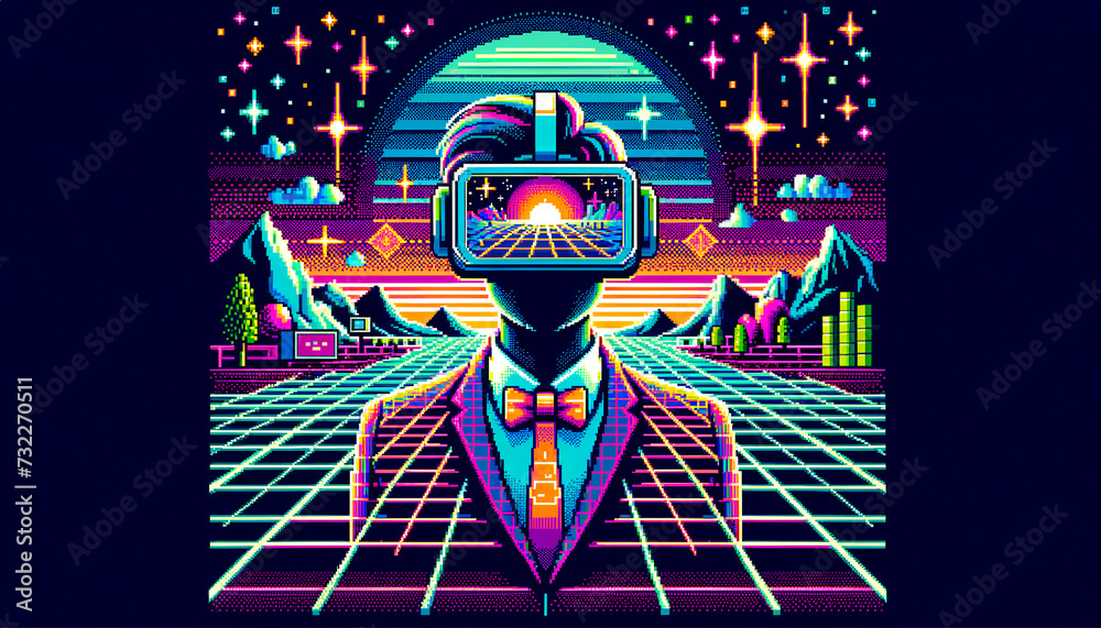 Pixelated VR Adventure: Nostalgic Virtual Reality in Retro Digital ...