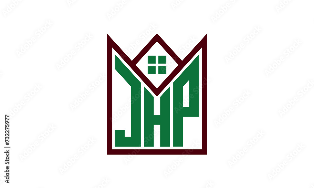 JHP initial letter real estate builders logo design vector ...