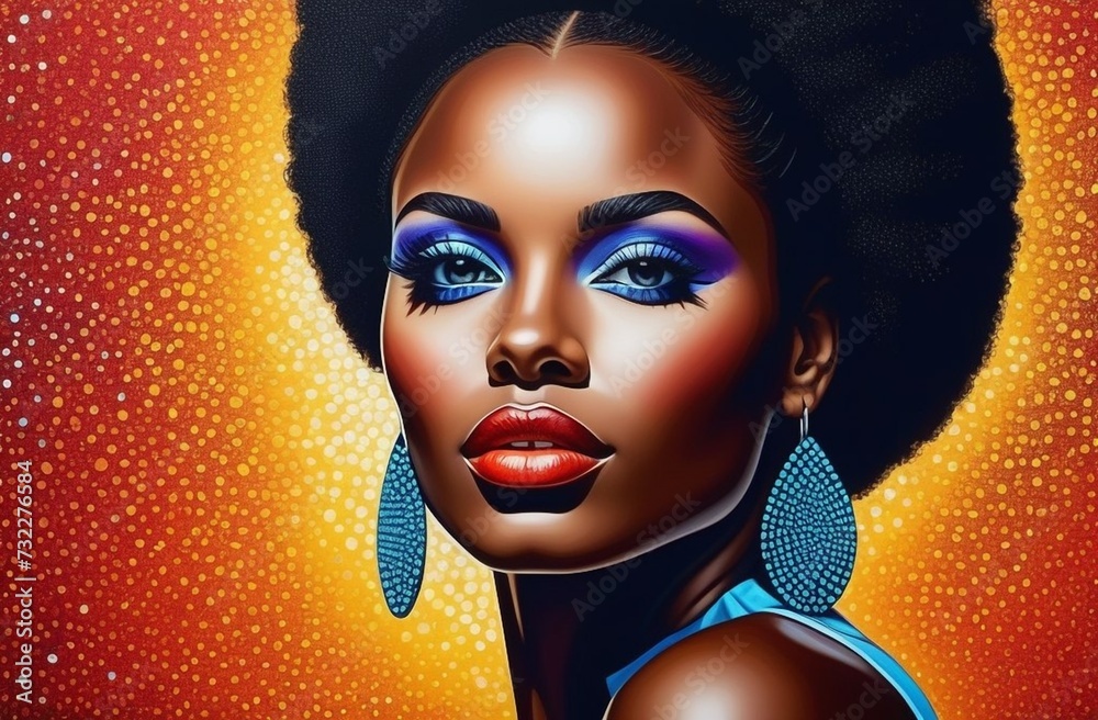 pointillism painting style painting natural beauty african american ...