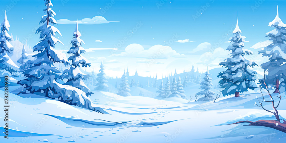 Video game forest background, Winter ice frost artic level of scrolling ...