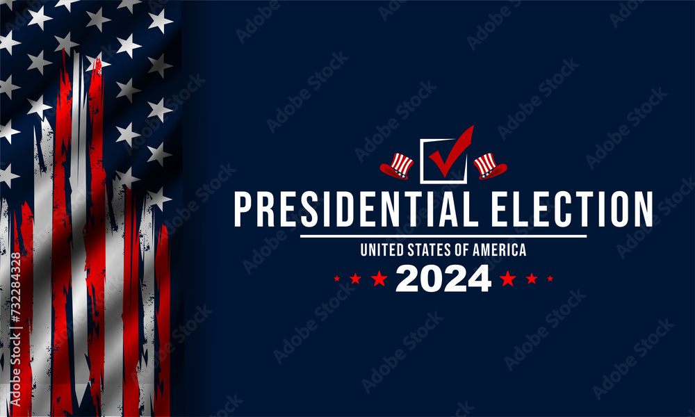USA 2024 Presidential Elections Event Banner, background, card, poster ...