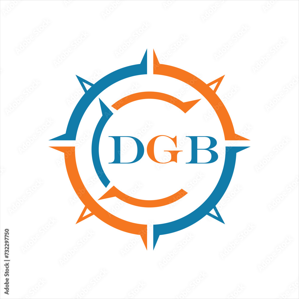 DGB letter design. DGB letter technology logo design on white background. DGB Monogram logo ...