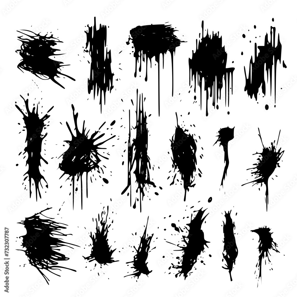 Vecteur Stock paint splatter svg, ink splatter svg, splatter silhouette ...