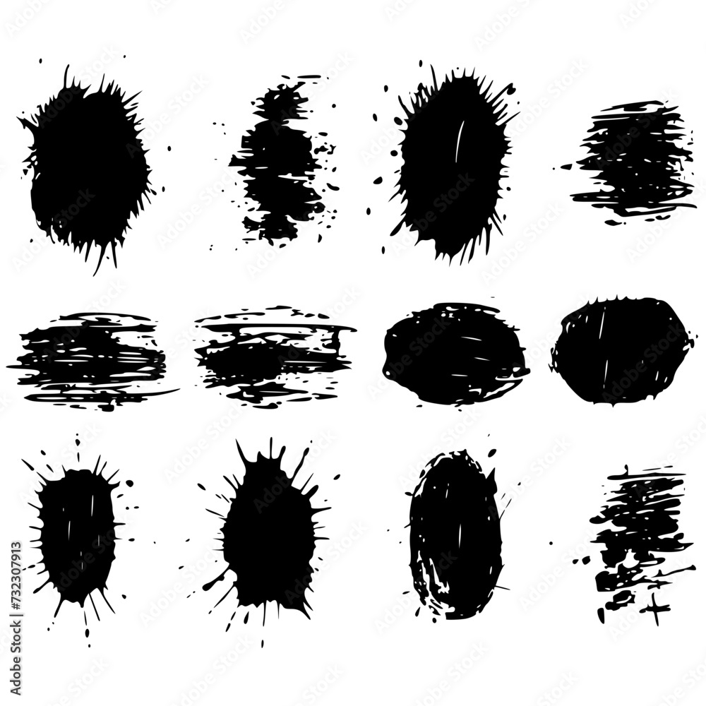 paint splatter svg, ink splatter svg, splatter silhouette, paint streak ...