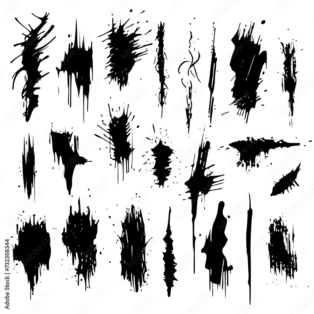 paint splatter svg, ink splatter svg, splatter silhouette, paint streak ...