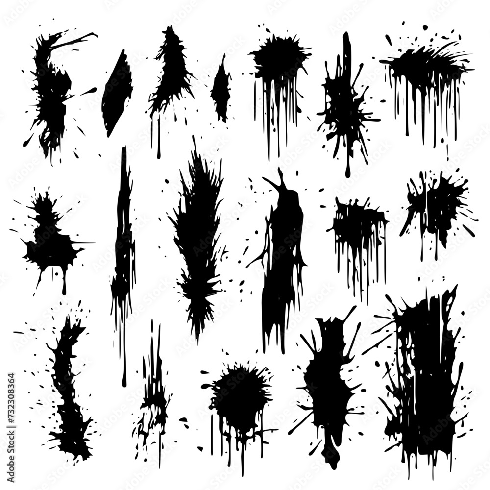 Vecteur Stock paint splatter svg, ink splatter svg, splatter silhouette ...