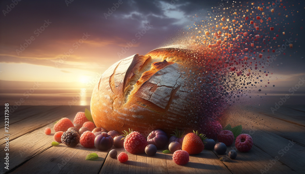 Digital Transformation: Artisanal bread with a pixelated twist Stock ...