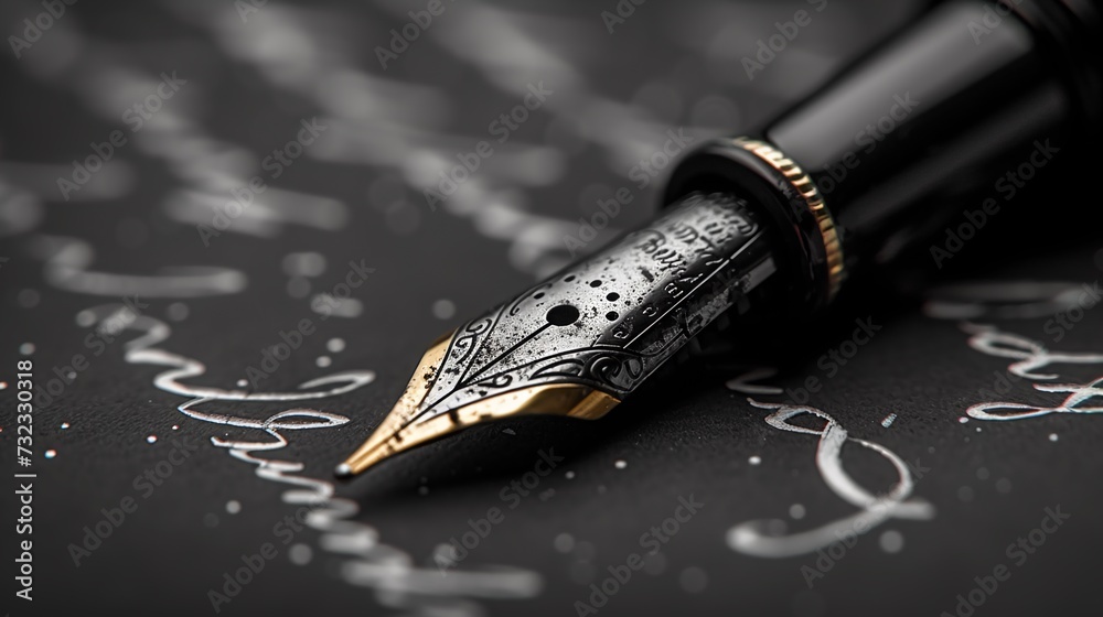 Elegant Artistry: Calligraphy with Fountain Pens, Penmanship, Letters ...