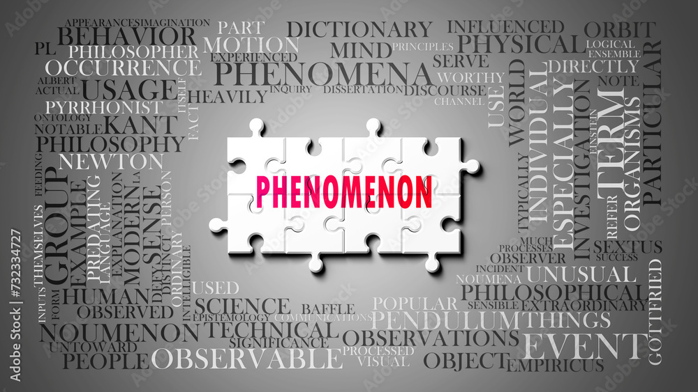Phenomenon as a complex subject, related to important topics. Pictured ...