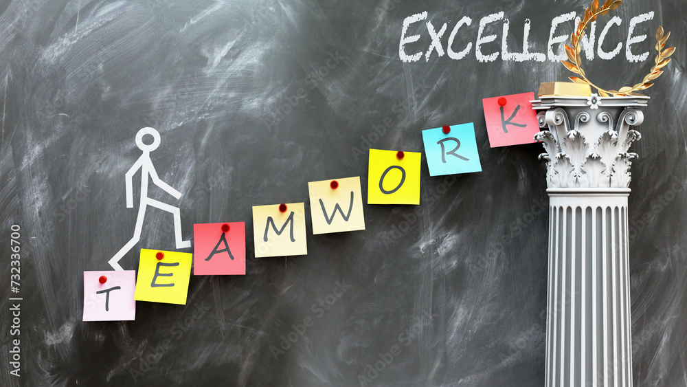 Teamwork leads to Excellence - a metaphor showing how teamwork makes ...