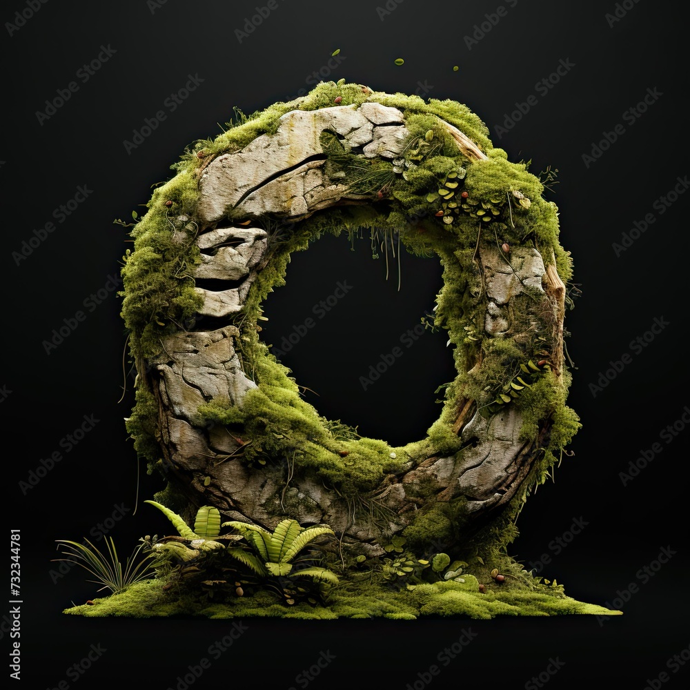 Stone letter O. Symbol of alphabet made of strong solid granite, rocks ...