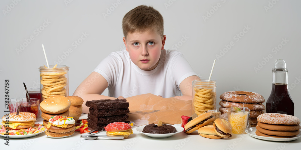 Junk food illustration, person eating unhealthy foods high in calories ...