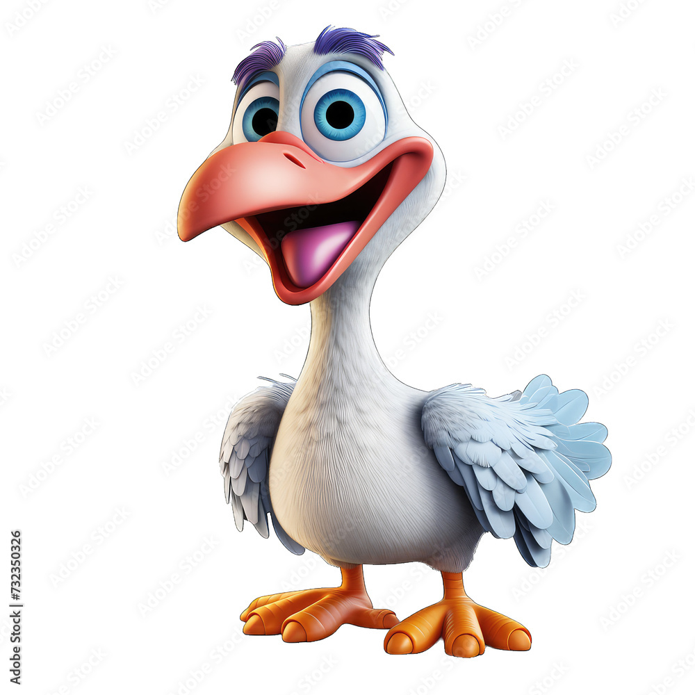 Dodo Bird cartoon character on transparent Background Stock ...