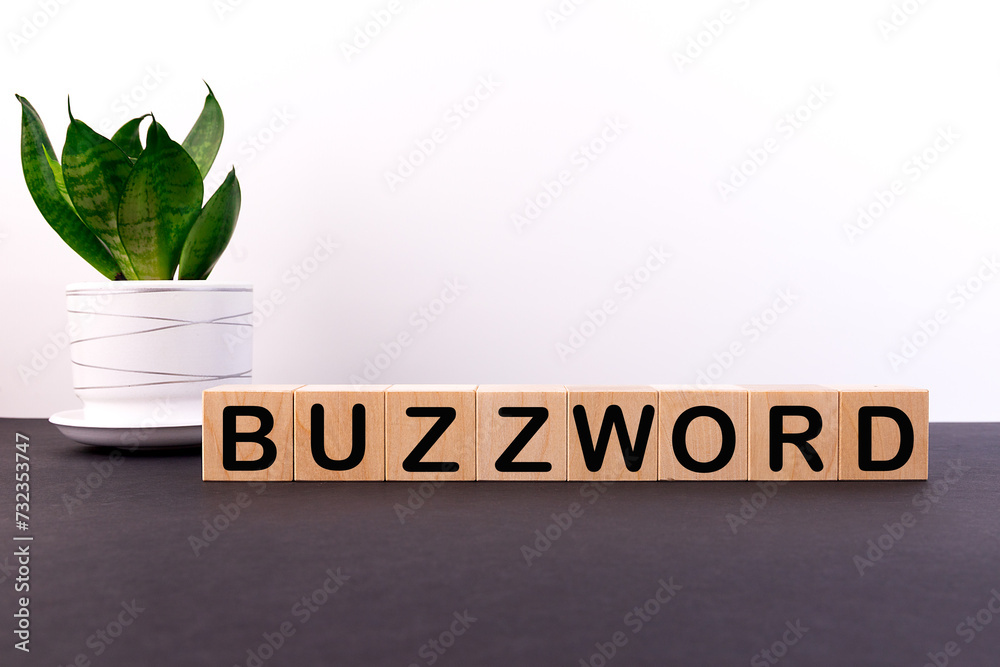 BUZZWORD word made with building blocks on a light background Stock ...