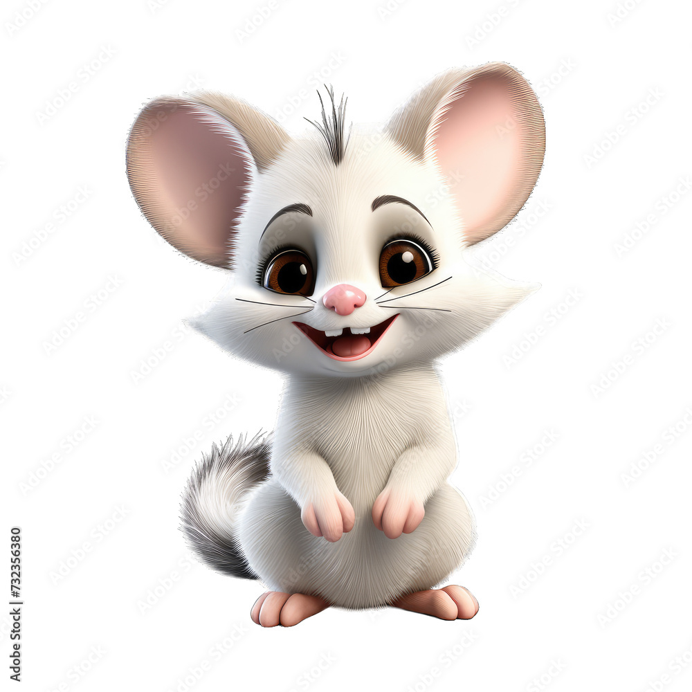 Possum cartoon character on transparent Background Stock Illustration ...