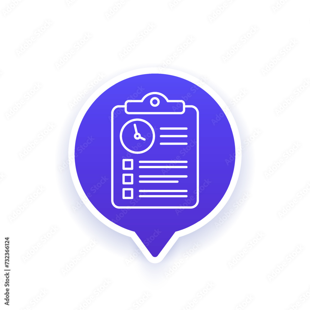 time-sheet icon, timesheet in line design Stock Vector | Adobe Stock