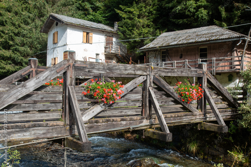 Val di Rabbi Valley of the Dolomites famous for its Tibetan bridges and ...