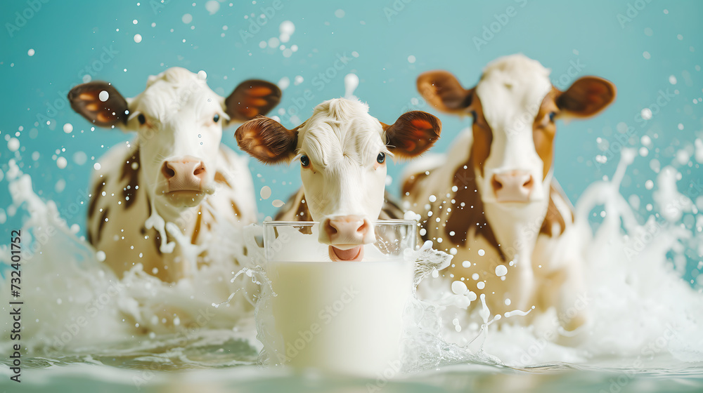 milk splash in a glass, Cows, and milk. Cows spread the concept of ...