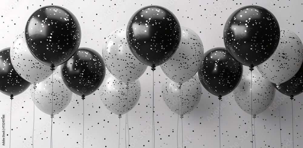 Celebrate the New Year with a Black and White Balloon Pop Generative AI ...