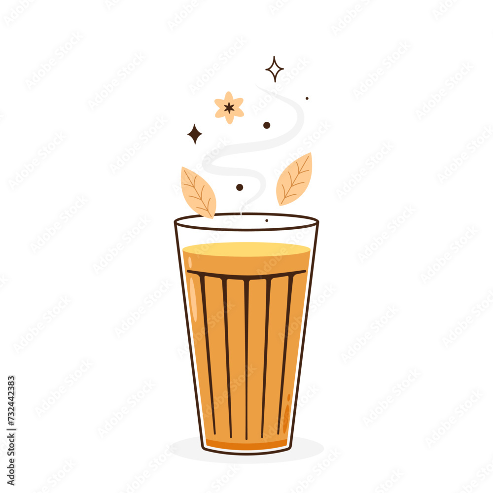Indian hot drink vector. Indian chai icon. Chai is Indian drink. Kerala ...