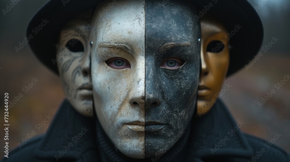 The man's collection of masks reflects the enigma of his identity, each ...