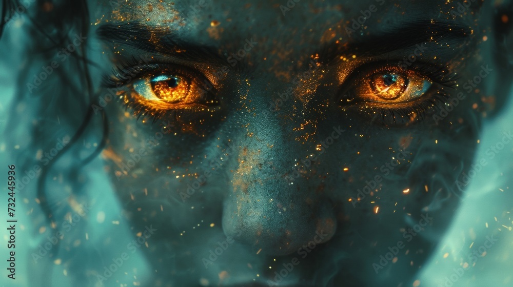 The cyborg's digital portrait displays a range of emotions, blurring ...