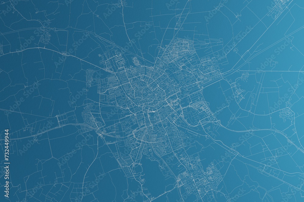 Map of the streets of Groningen (Netherlands) made with white lines on ...