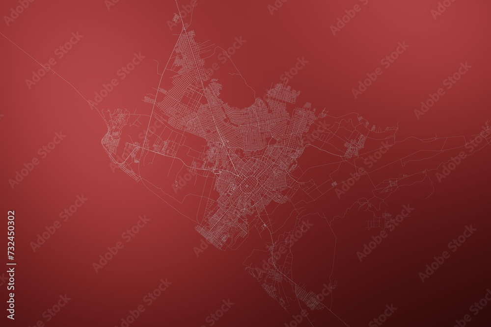 Map of the streets of Trujillo (Peru) made with white lines on abstract ...