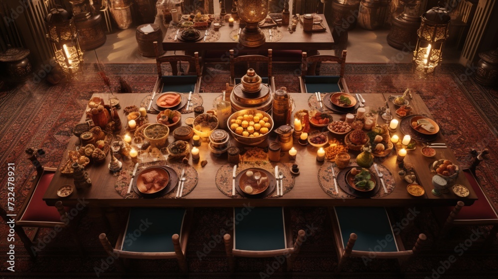 Zoom in on the symmetrical beauty of the Traditional Arabic Iftar Table ...