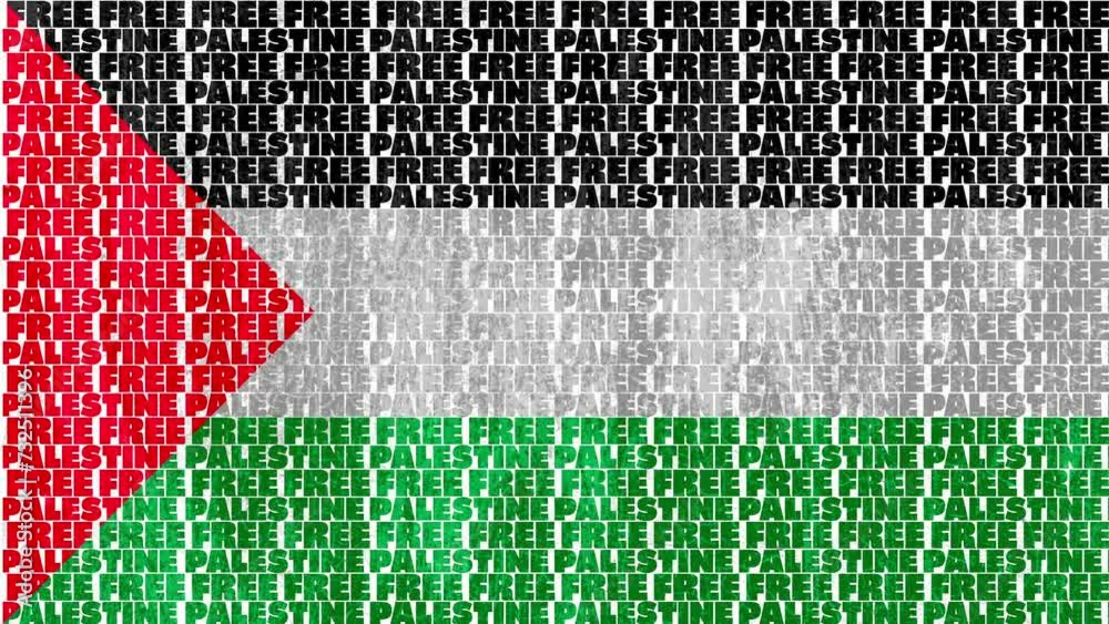 A free Palestine text and flag motion graphic design with scrolling ...