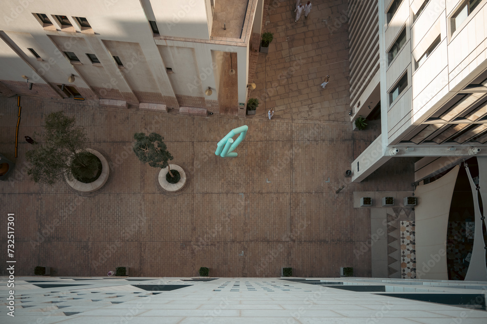 Doha, Qatar - February 3, 2024 -A picture from the top of buildings ...