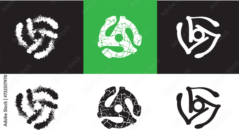 rpm record, symbol, 45 adaptor symbol, Revolutions per minute, spindle ...