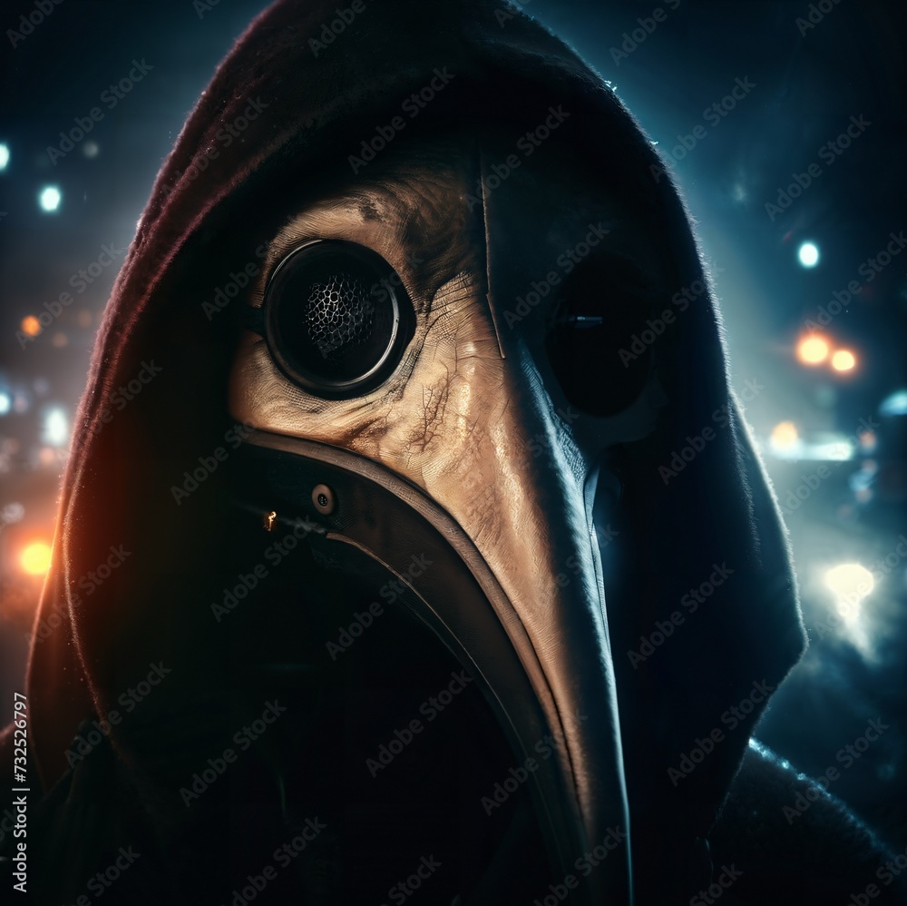 Plague Doctor Mask. A haunting yet captivating image of a figure in a ...