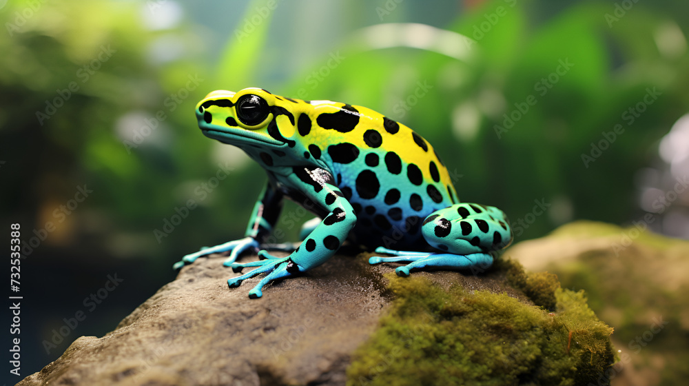 Blue-Eyed Tree Frog in Vivid Rainforest Setting Stock Illustration ...