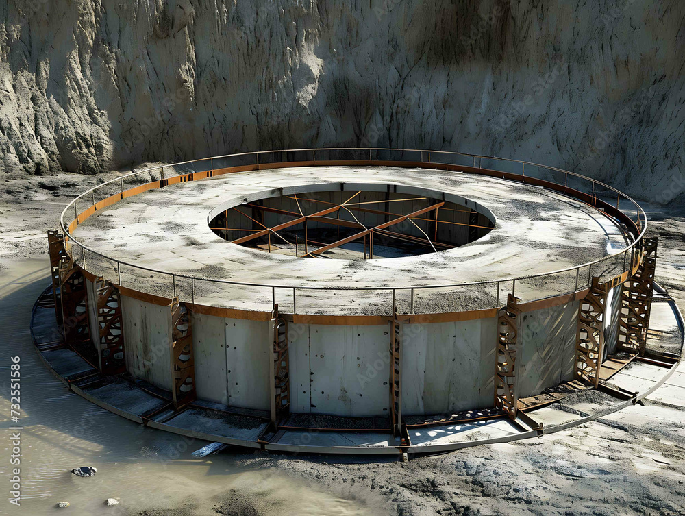 Rebar with concrete assembled for a wind turbine foundation in new wind ...