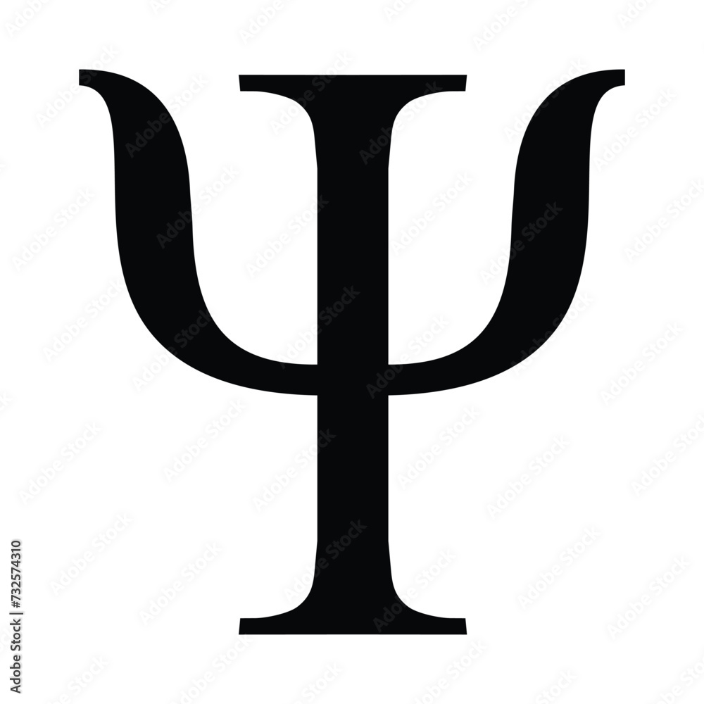 Psi greek letter - uppercase , isolated vector illustration Stock ...