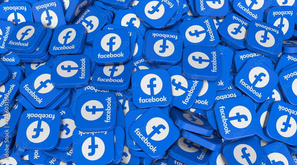 facebook, Social Media Logos Visual Presentation - 3D Background Design ...