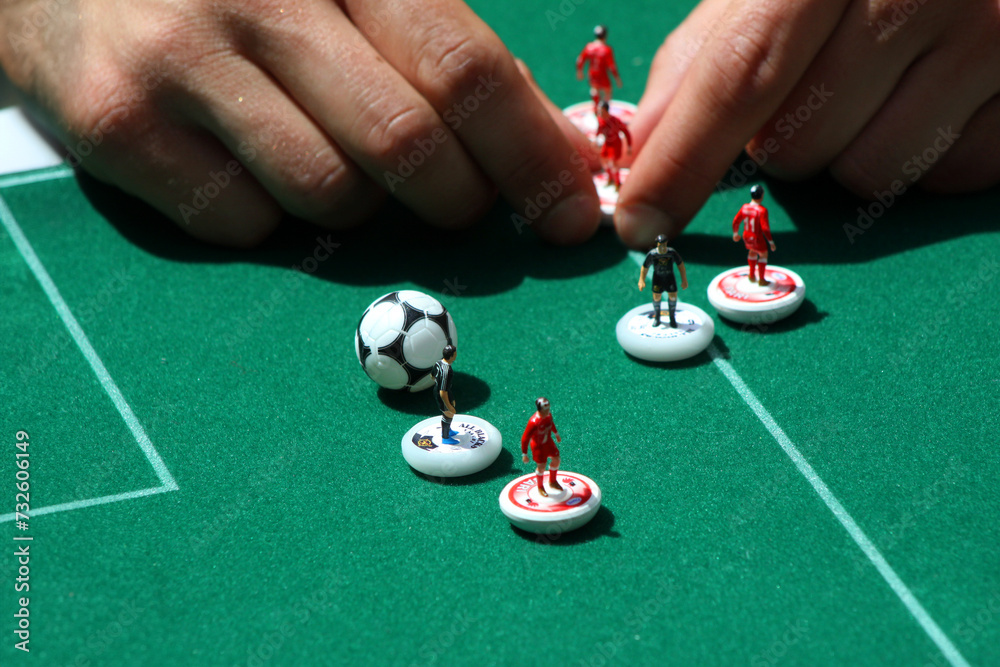 Subbuteo, a board game in which the sport of football is reproduced in ...