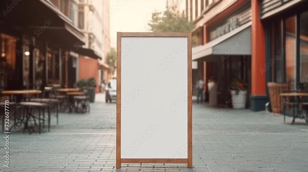 Blank restaurant shop sign or menu board with blank front realistic on ...