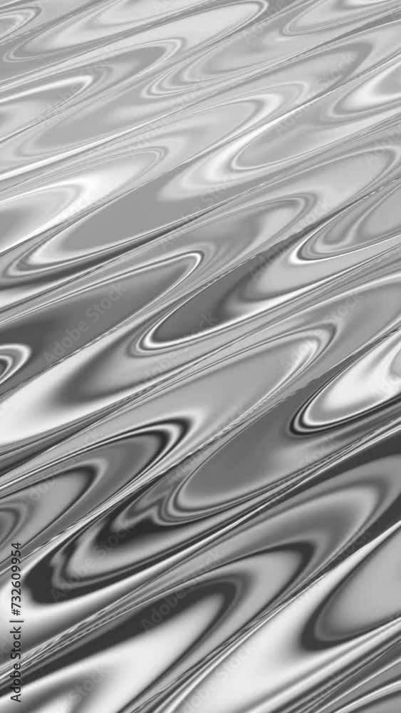 Abstract Liquid Paint Texture of silver color. Animated gradient fluid ...