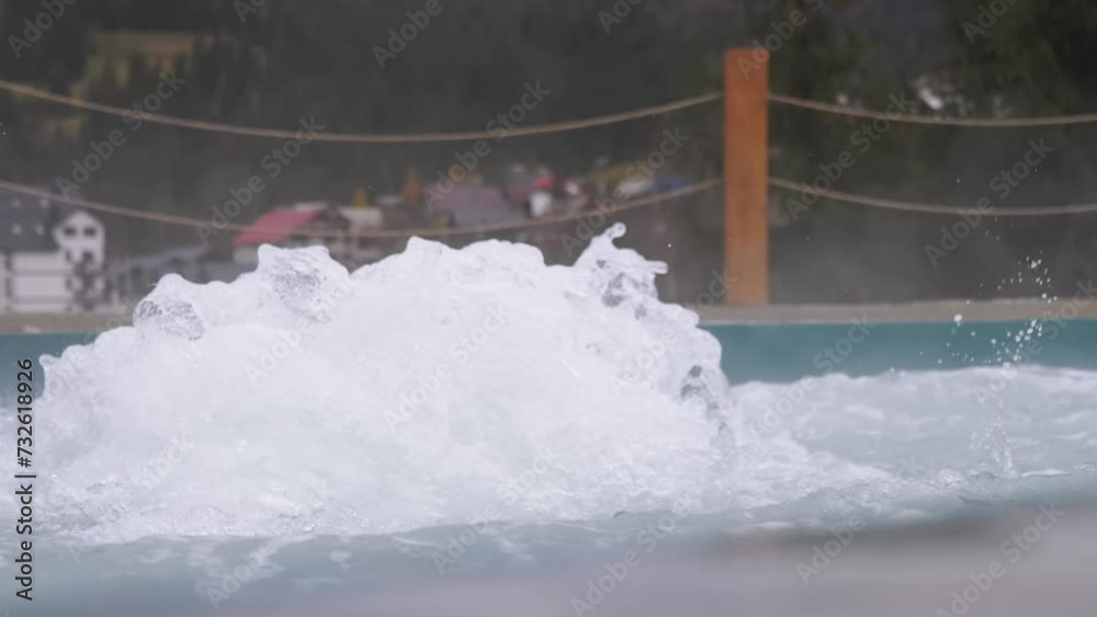 Stockvideo Empty Boiling Jacuzzi with Hot Water from thermal springs ...