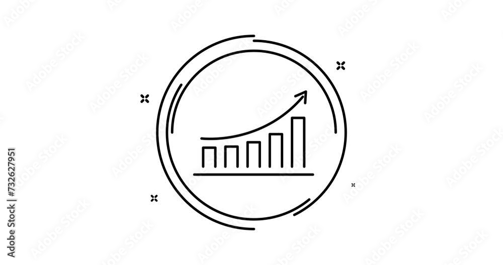 growth chart animated outline icon with alpha channel. growth chart ...