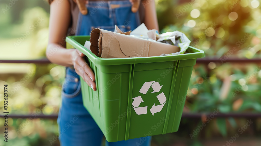 Eco-Friendly Waste Sorting. A person contributing to environmental ...
