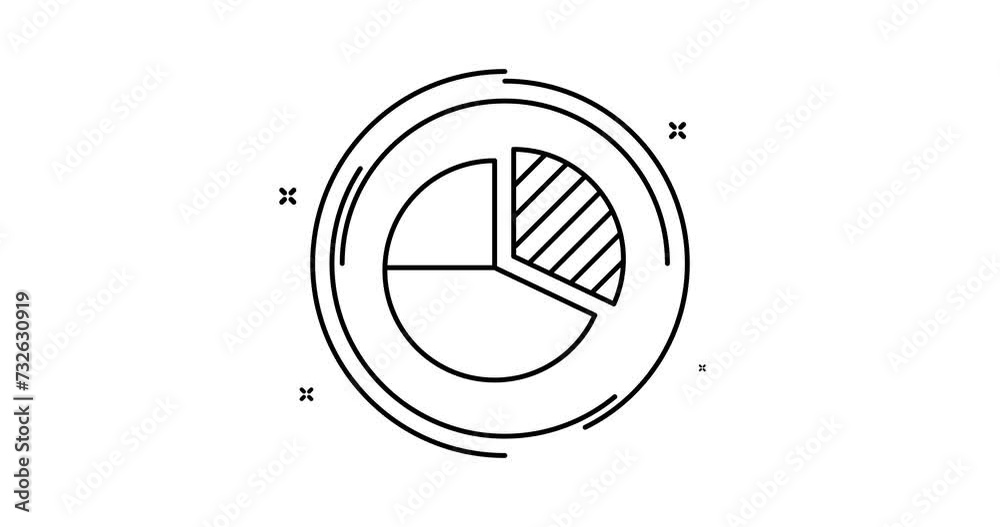 Pie Chart Animated Outline Icon Pie Chart Rotation Appearance 4k Video Animation For Web