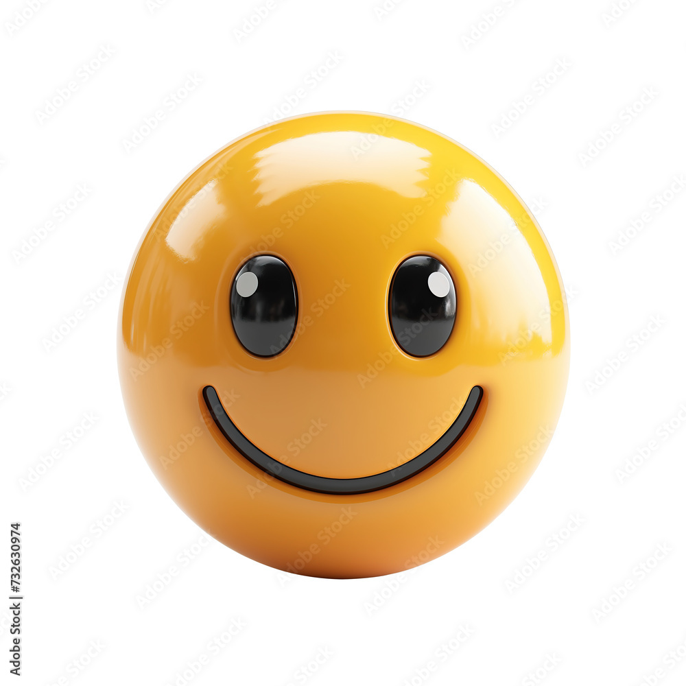 3d icon smiling face emoji isolated on transparent background Stock ...