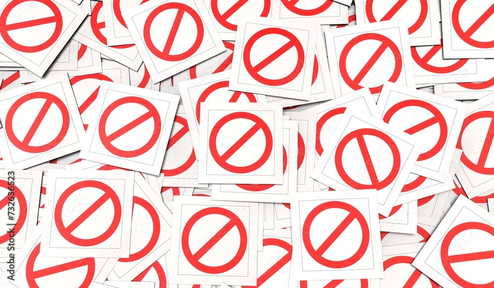 prohibited, traffic sign, Social Media Logos Visual Presentation - 3D ...