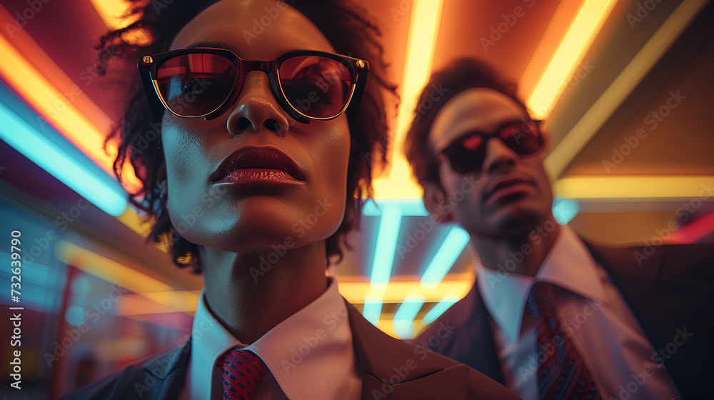 Eccentric and quirky office workers have a night out at the disco ...