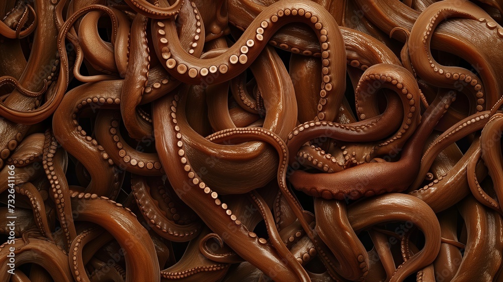 Textured background with many tentacles of marine invertebrates ...