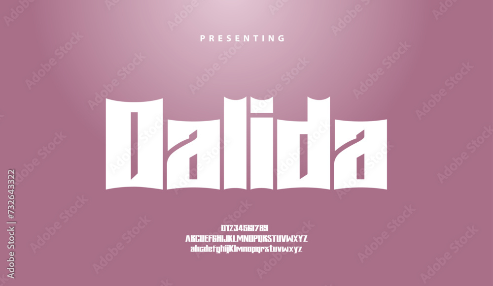 Alphabet Font 'Dalida' Heavy Squeezed Letters Style Stock Vector ...