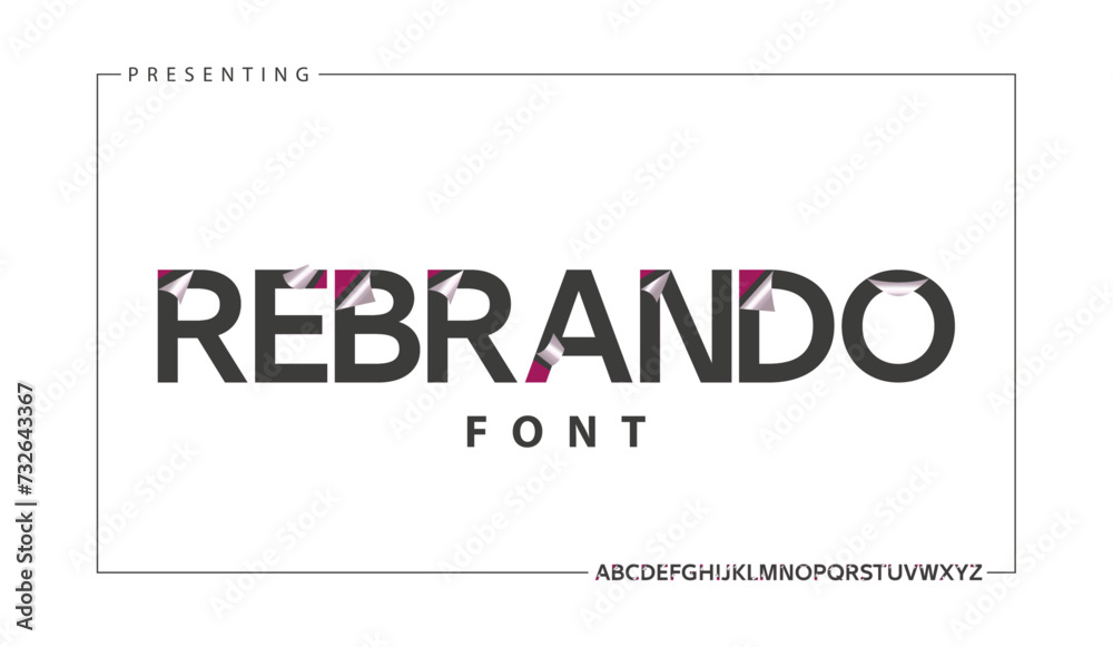 Alphabet Font 'Rebrando' Inspire Renewal and Rebirth Stock Vector ...